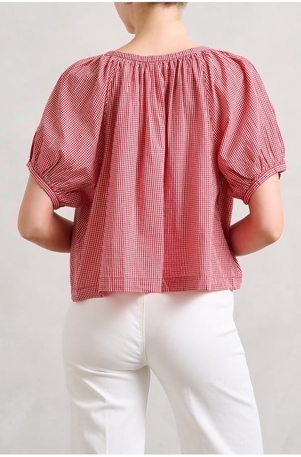 Trilogy Stores | June Top in Cerise Paris Gingham
